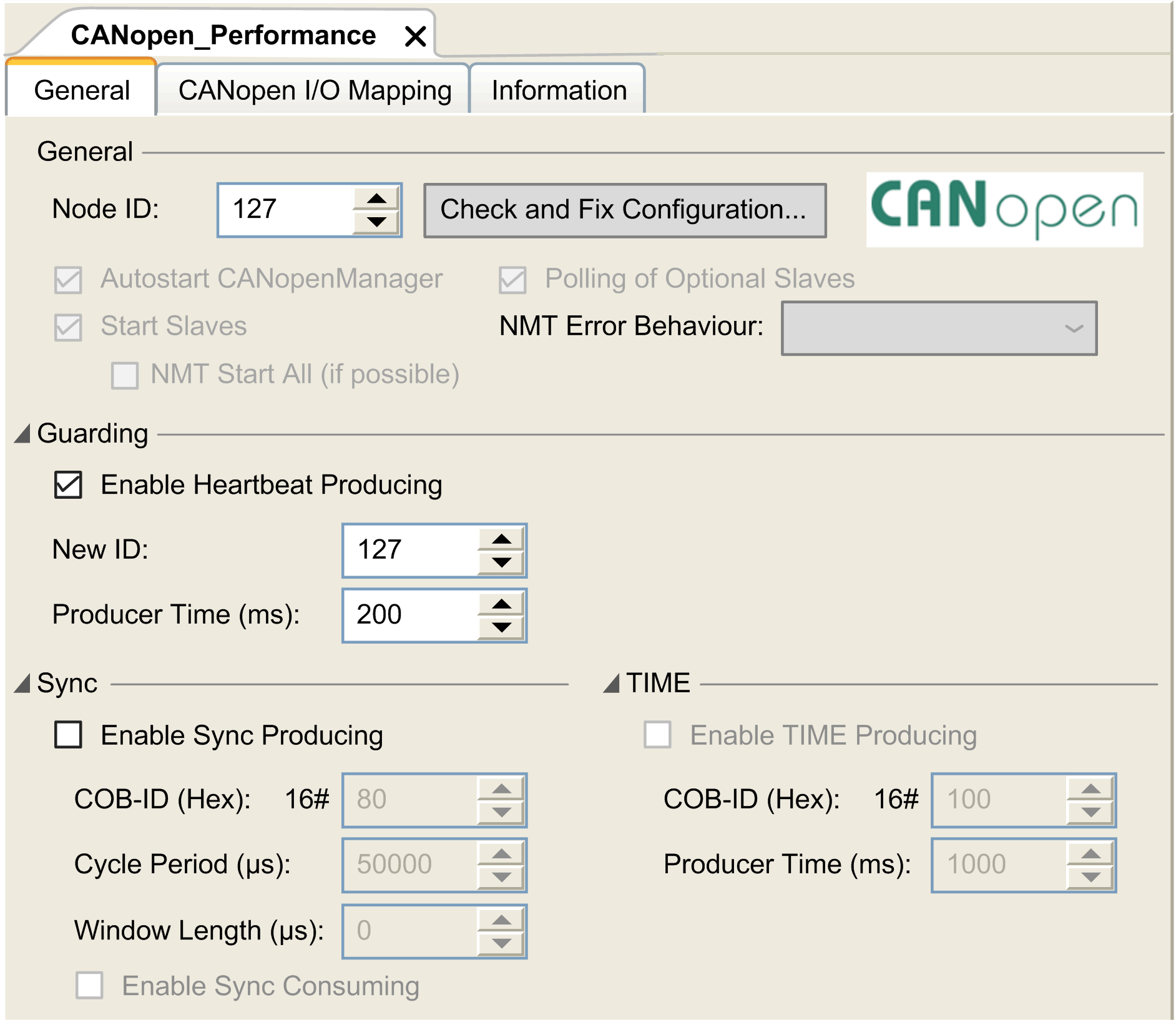 Configuring the CANopen Interface